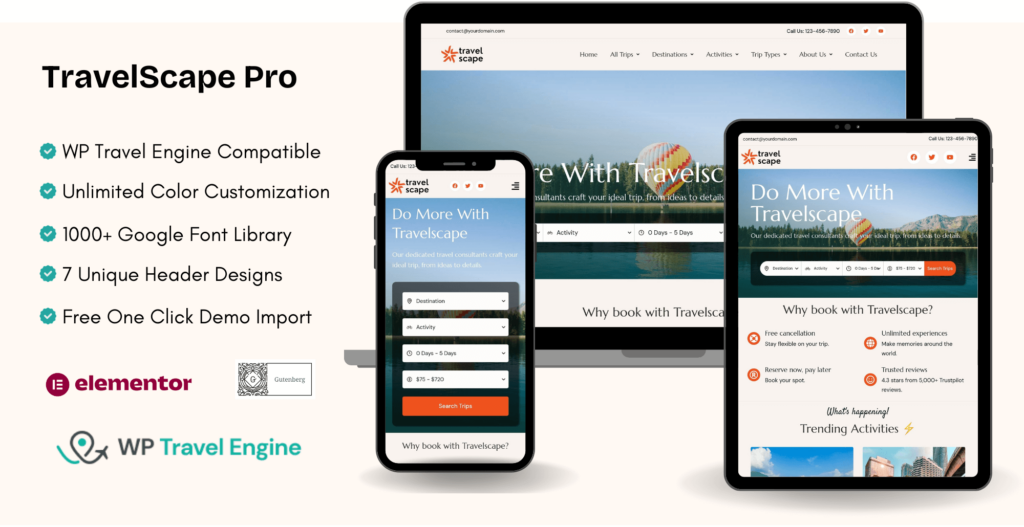 Travelscape Pro - WP Travel Kit